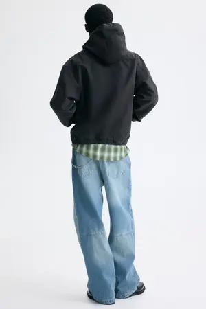 H&m Hooded Workwear Jacket - Dark Gray