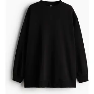H&m Cotton Blend Oversized Sweatshirt - Black