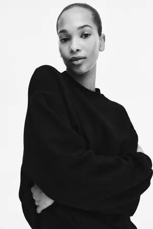 H&m Cotton Blend Oversized Sweatshirt - Black
