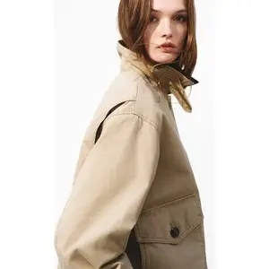 H&m Padded Canvas Jacket With Coated Details