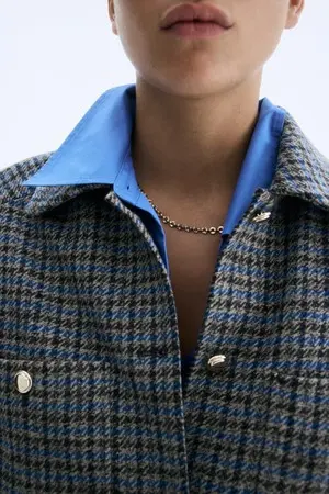 H&m Oversized Checkered Jacket
