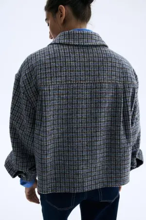 H&m Oversized Checkered Jacket
