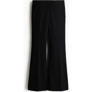 H&m Flared Trousers With Extended Waistband - Black