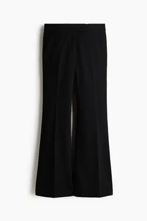 H&M Flared Pants With Extended Waistband Tab - Black