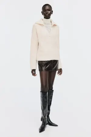 H&m Oversized Collared Bouclé Jumper