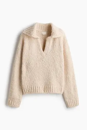 H&m Oversized Collared Bouclé Jumper