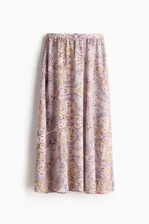 H&m Loose-fit Ankle-length Skirt - Light Pink/patterned