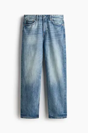 H&m Loose Fit Cotton Denim Jeans - Blue