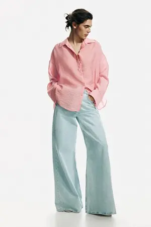 H&m Oversized Viscose-blend Shirt