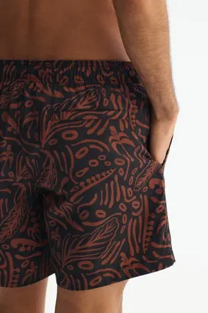 H&M Printed Swim Shorts - Brown/patterned