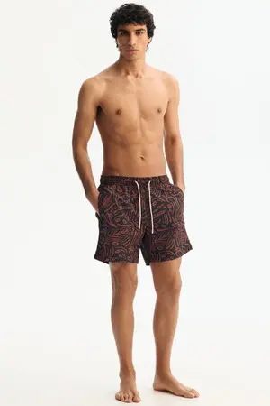H&M Printed Swim Shorts - Brown/patterned