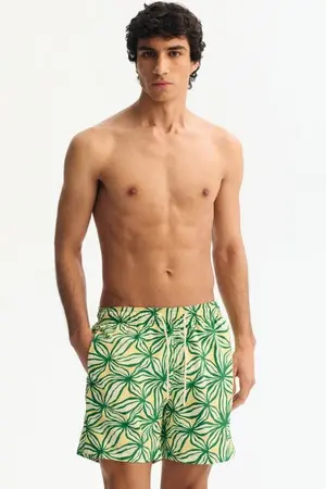 H&m Printed Swim Shorts - Green/patterned