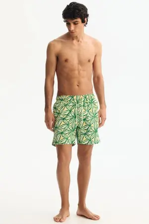 H&m Printed Swim Shorts - Green/patterned