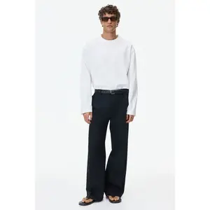 H&M Loose Fit Linen-blend Wide-leg Trousers