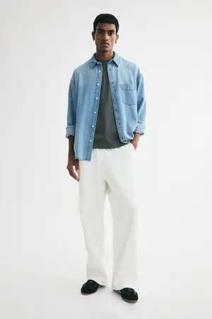 H&M Loose-fit Sweatpants - White