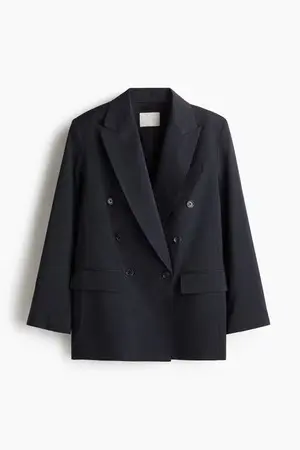 H&M Oversized Twill Blazer With Peak Lapels