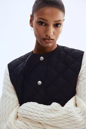 H&m Quilted Gilet - Black