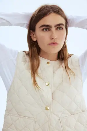 H&M Quilted Gilet - Light Beige