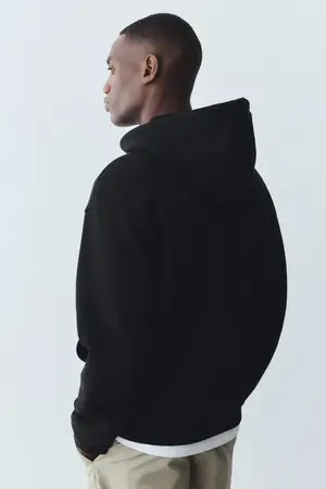 H&M Loose Fit Zip-through Hoodie - Black
