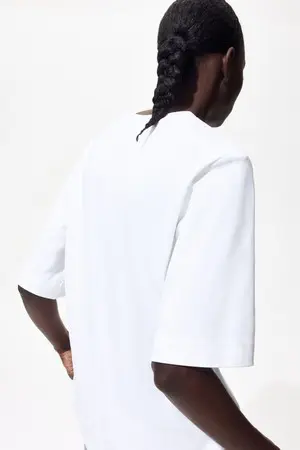 H&m Pima Cotton Interlock Jersey T-shirt - White
