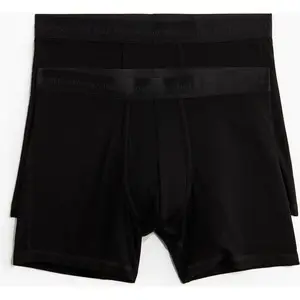 H&m 2-pack Mid Trunks With Lycra - Black
