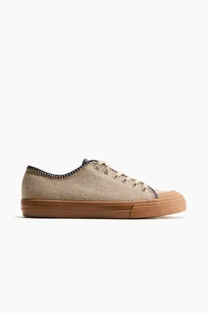H&m Twill Lace-up Sneakers - Beige