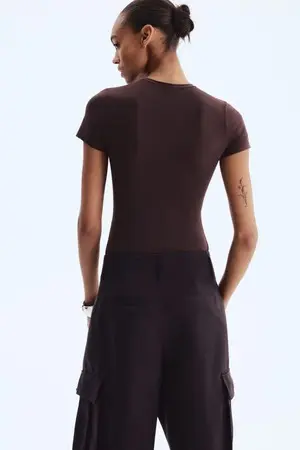 H&m Short-sleeved Microfibre Bodysuit