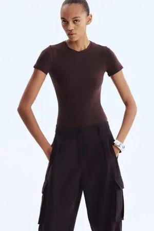H&m Short-sleeved Microfibre Bodysuit