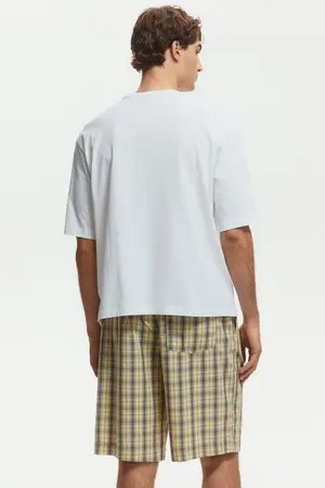 H&m 2-piece Cotton Loungewear Set - Light Yellow/ Checked