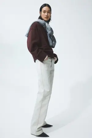 H&M Oversized Cotton Sweatshirt - Dark Brown