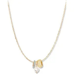 BROOK & YORK Brook And York Gaby Faux Pearl And Birthstone Multipendant Necklace Gold/march