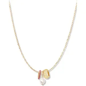 BROOK & YORK Gaby Faux Pearl And Birthstone Multipendant Necklace - Gold/october