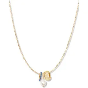 BROOK & YORK Gaby Faux Pearl And Birthstone Multipendant Necklace - Gold/september