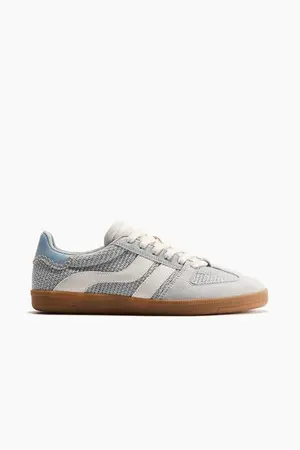 H&m Leopard Print Lace-up Trainers - Light Gray