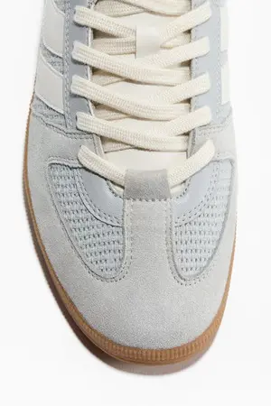 H&m Low Top Lace-up Sneakers - Light Gray