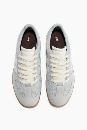H&m Low Top Lace-up Sneakers - Light Gray