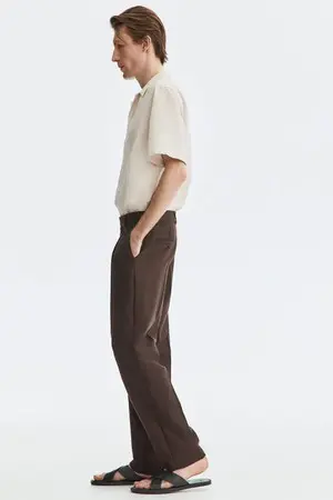 H&m Relaxed Fit Linen-blend Resort Shirt - Light Beige