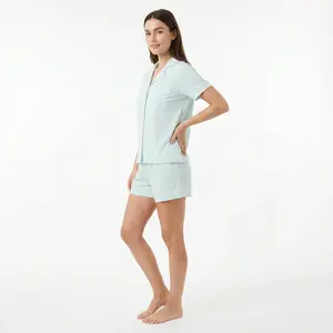 MOTETTE Short Sleeve And Shorts Pajama Set - Cloud Stripe