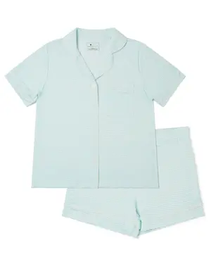 MOTETTE Short Sleeve And Shorts Pajama Set - Cloud Stripe