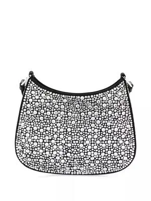 Prada Cleo Shoulder Bag Crystal Embellished Satin Small Crossbody Bag - Black