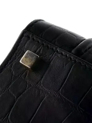Celine Crocodile Embossed Leather Medium Tote Bag - Black