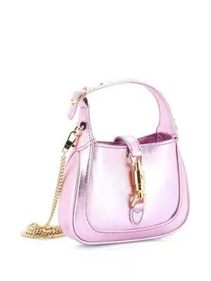 Gucci Jackie 1961 Chain Leather Super Mini Hobo Bag - Metallic