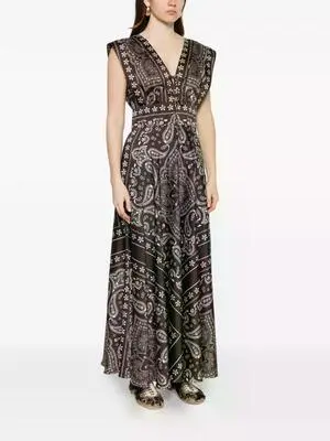 Sandro Maxi Paisley-pattern Dress