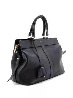 Celine Cabas De France Tote Leather Medium Satchel - Black
