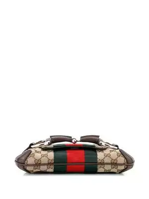 Gucci Horsebit Nm Web Chain Clutch Gg Canvas Small Shoulder Bag