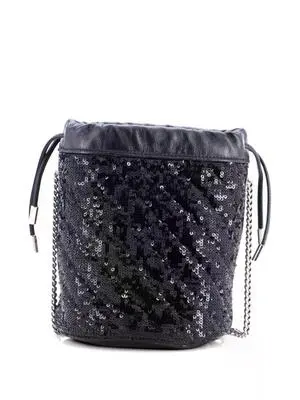 Gucci Gg Marmont Sequined Mini Bucket Bag - Black