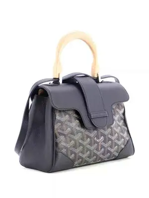 Goyard Saigon Top Handle Bag In Coated Canvas And Leather - Black