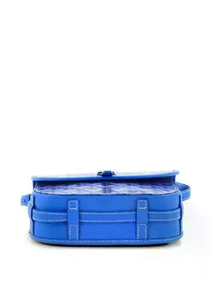 Goyard Belvedere Iii Messenger Bag In Coated Canvas With Leather - Blue