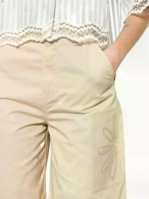 Sandro Cotton Bermuda Shorts With Floral Appliqu