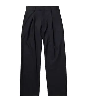 Nn07 Kay 10037 Wide-leg Pleated Pinstriped Trousers - Blue